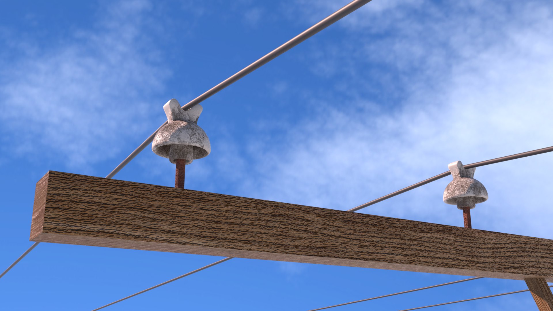 3D Power Line Wooden - TurboSquid 1198062
