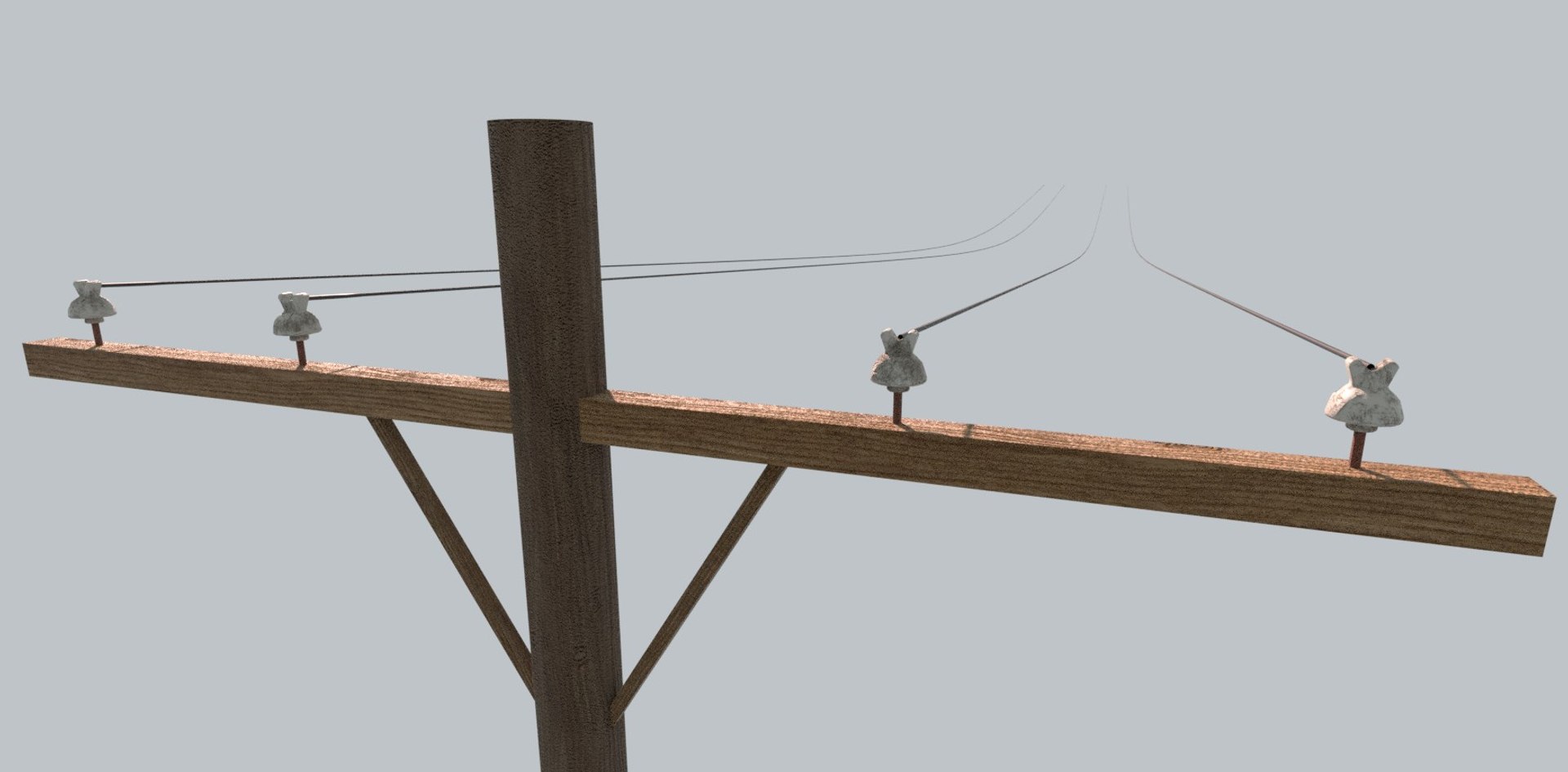 3D Power Line Wooden - TurboSquid 1198062
