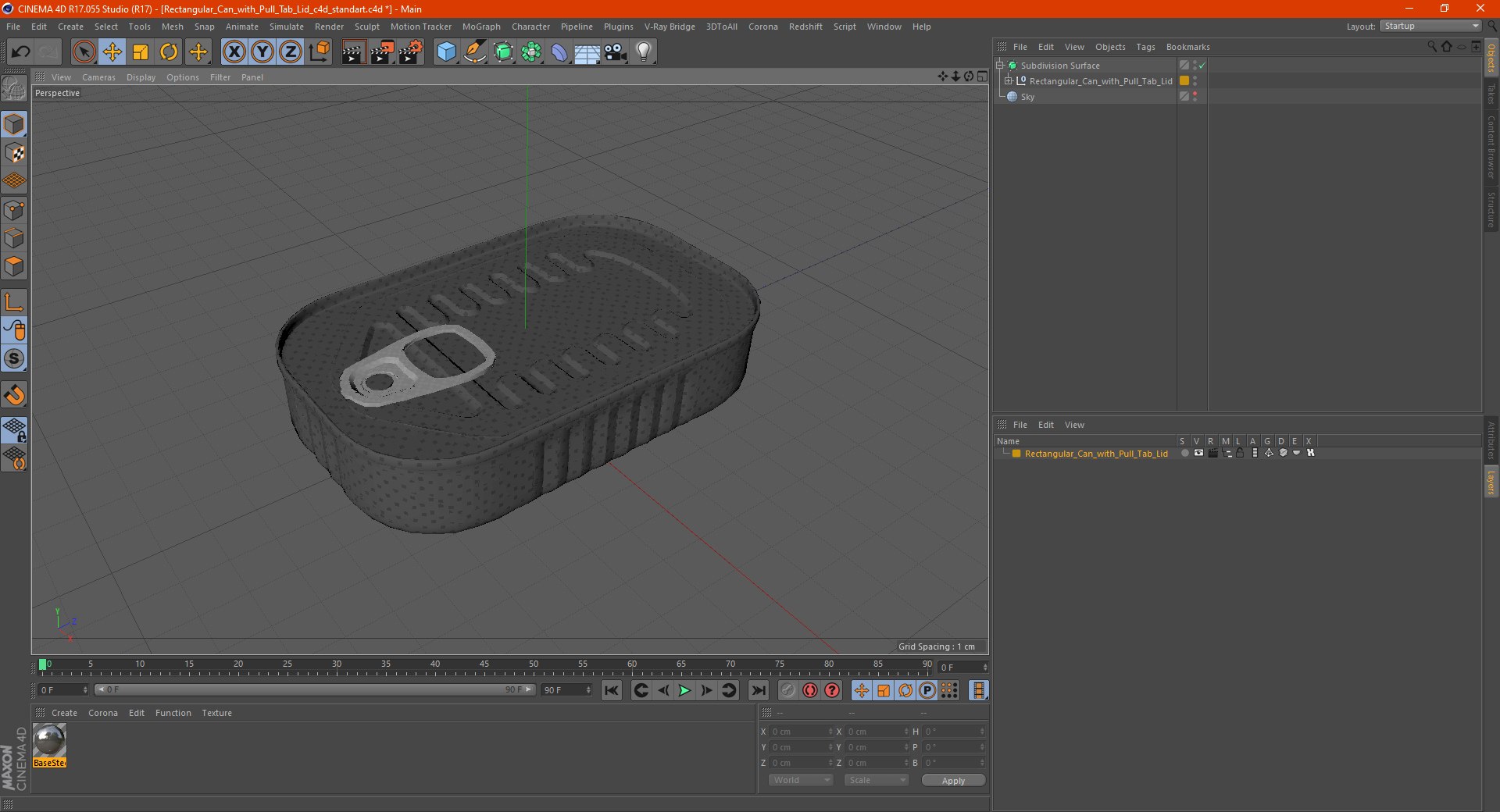 Rectangular Can with Pull Tab Lid 3D model - TurboSquid 1799507