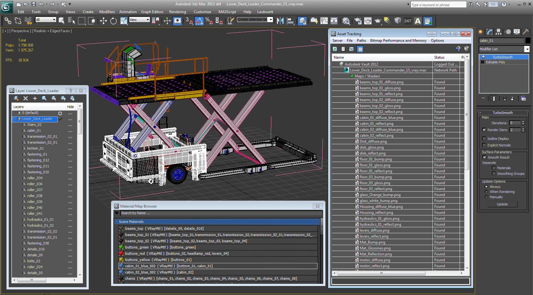 Lower deck loader commander 3D model - TurboSquid 1241335