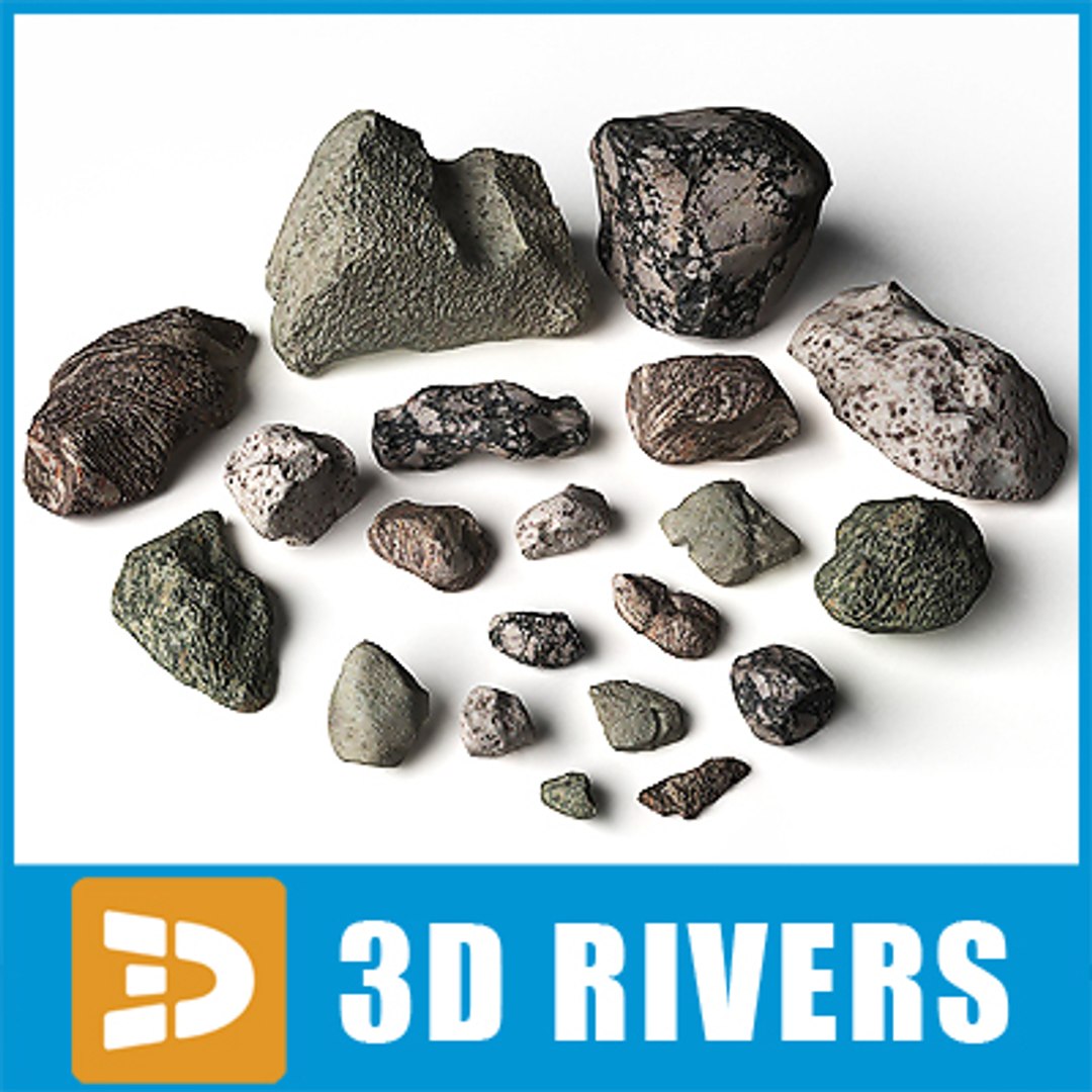 sharp fragments rock stones 3d 3ds