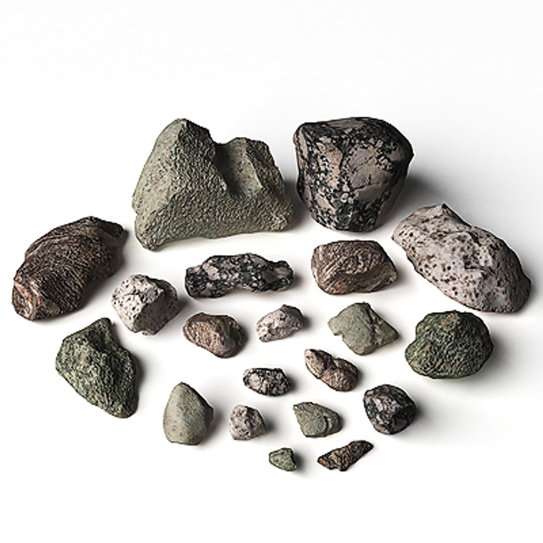 sharp fragments rock stones 3d 3ds
