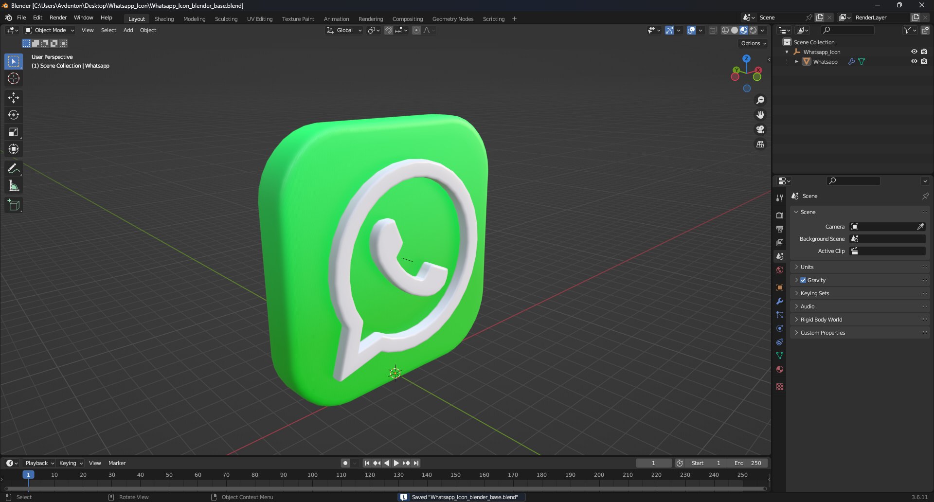 Whatsapp Icon 3D Model - TurboSquid 2274197