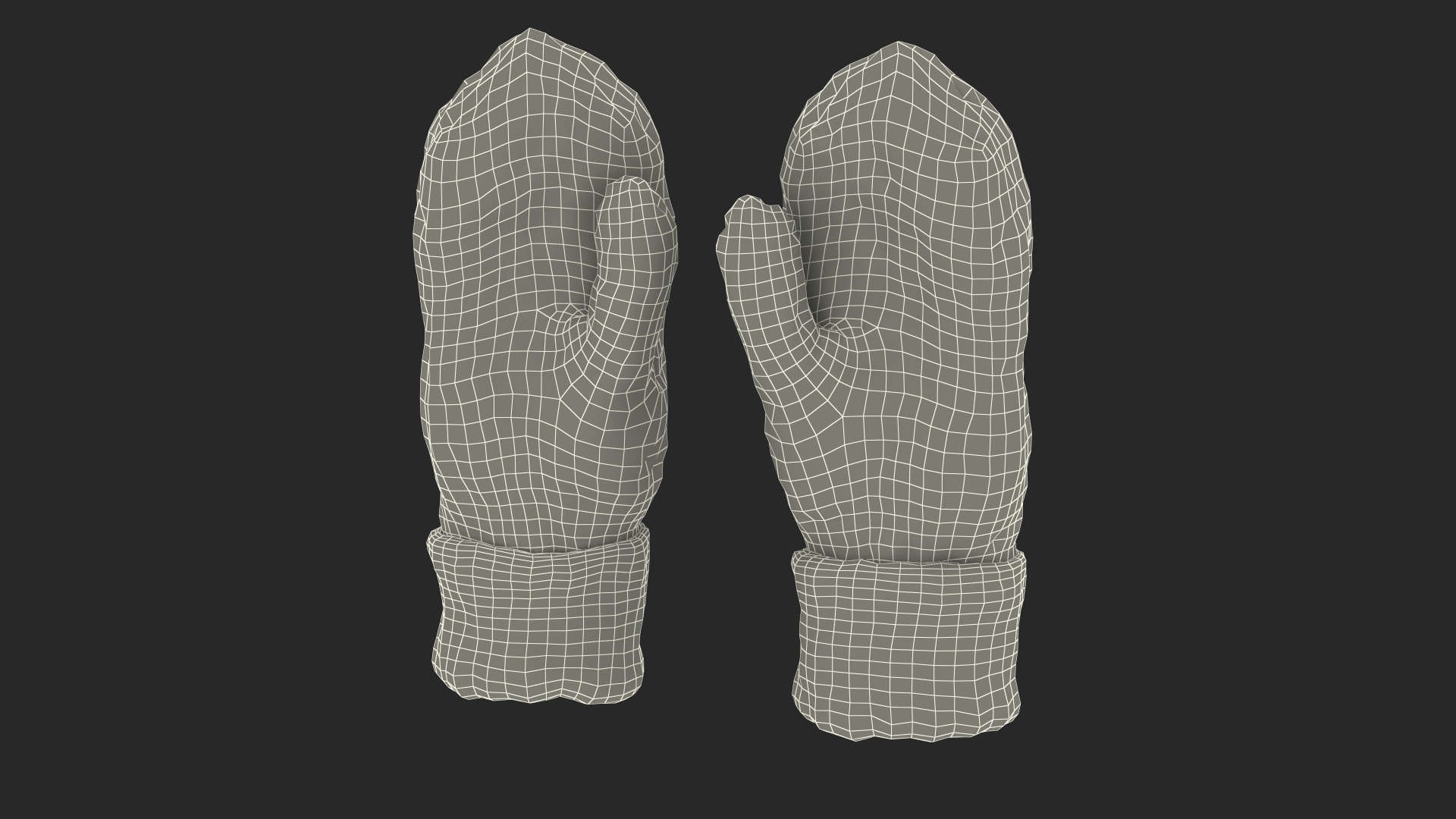 3D pair red wool mittens - TurboSquid 1567871