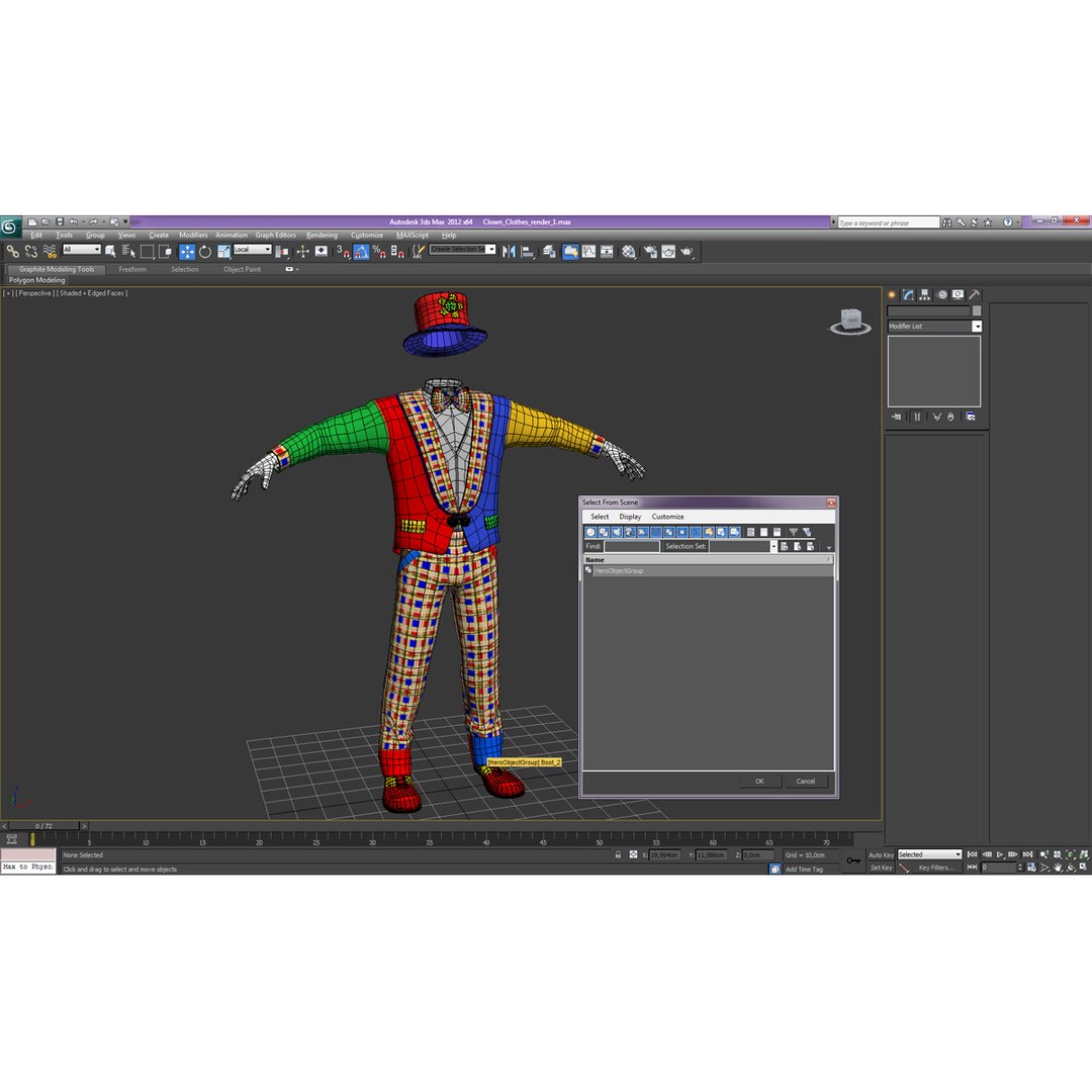 3d Model Clown Clothes