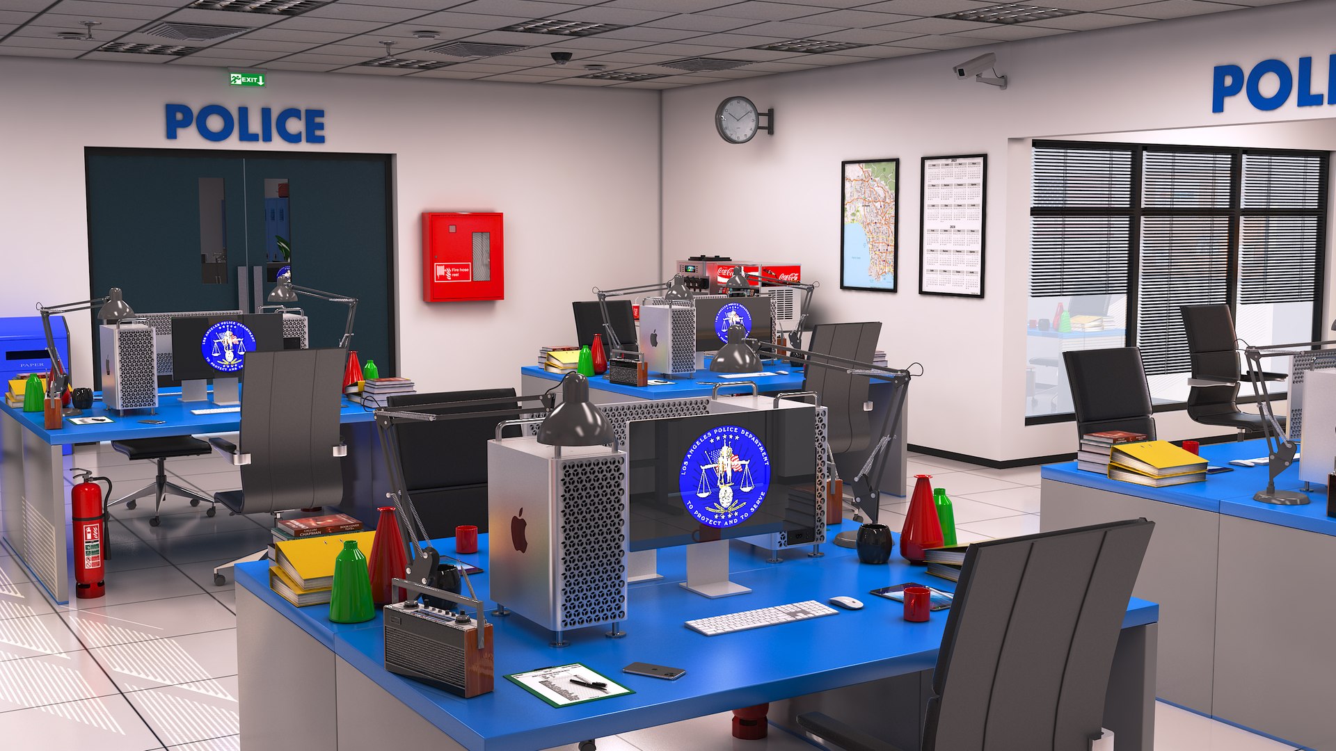 3D Model Police Station Interior - TurboSquid 2058673