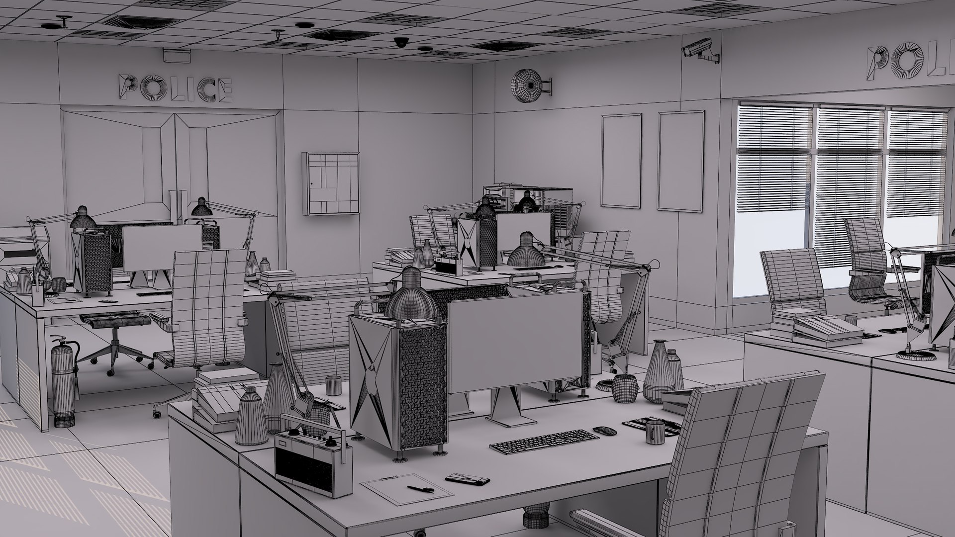 3D Model Police Station Interior - TurboSquid 2058673