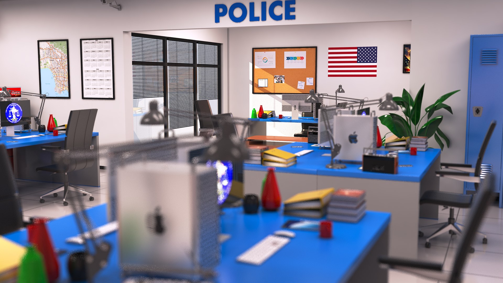3D Model Police Station Interior - TurboSquid 2058673