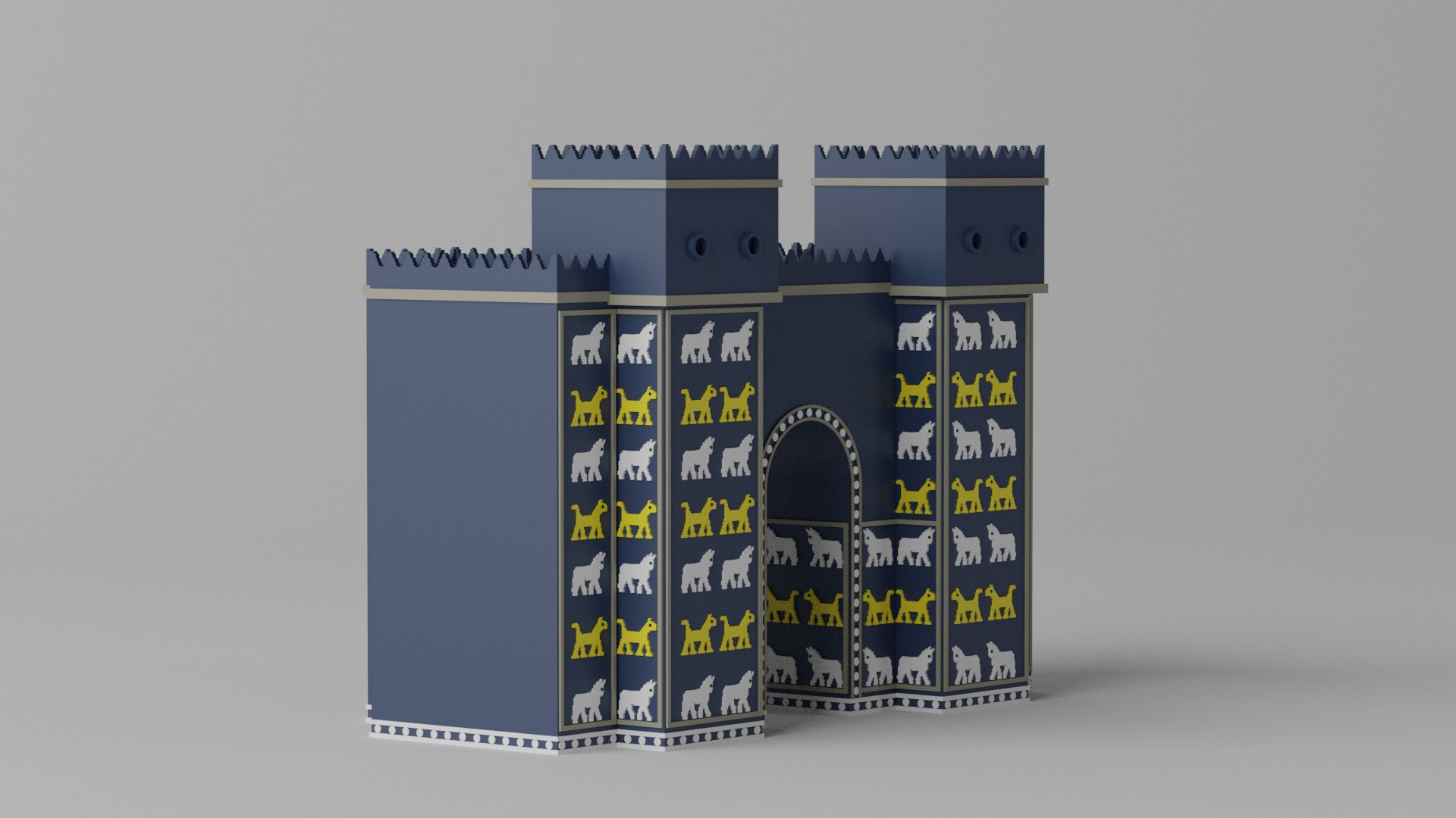 Cartoon Ishtar Gate Babylon Iraq 3D Model - TurboSquid 2138230