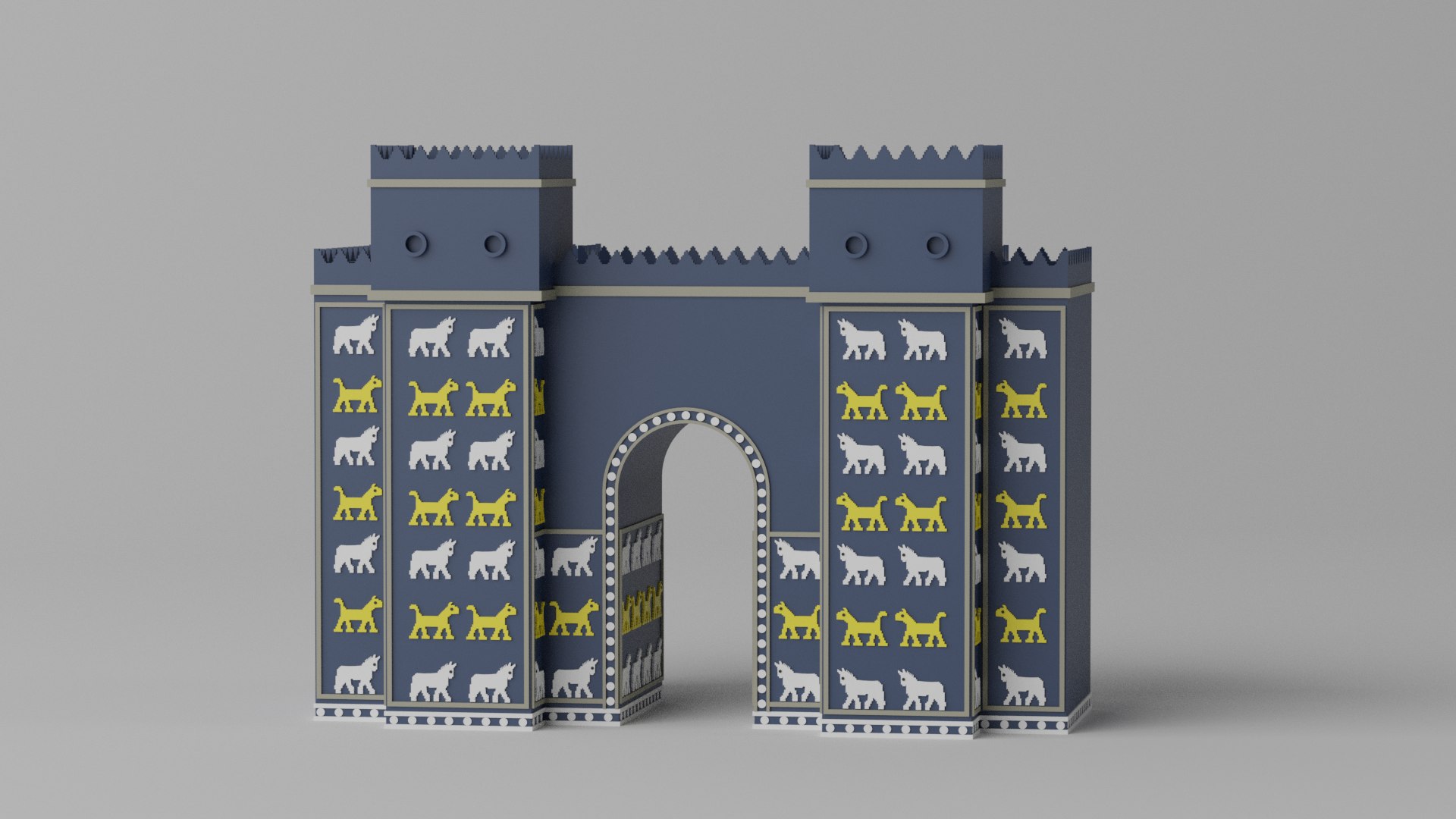 Cartoon Ishtar Gate Babylon Iraq 3D Model - TurboSquid 2138230