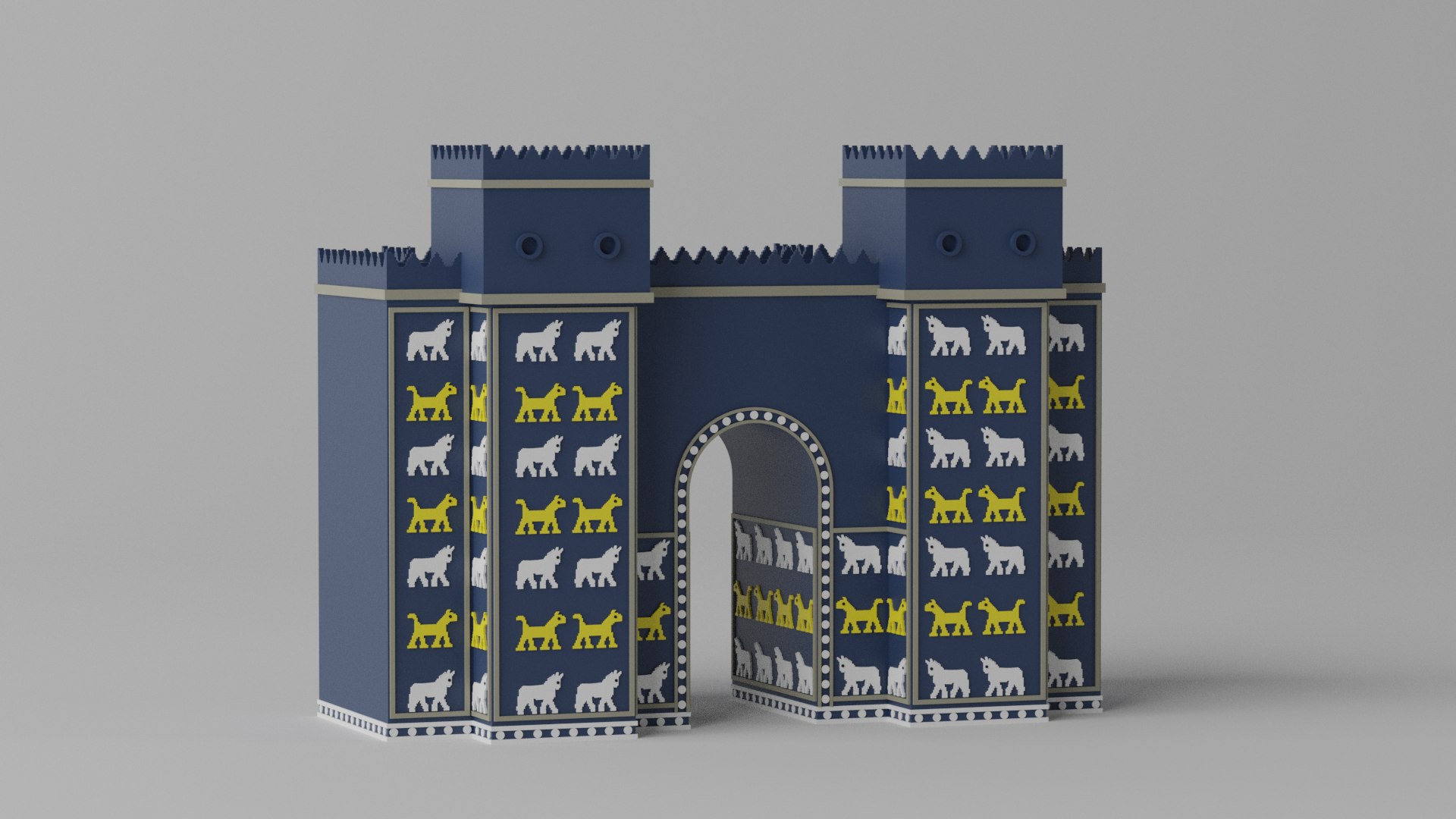 Cartoon Ishtar Gate Babylon Iraq 3D Model - TurboSquid 2138230