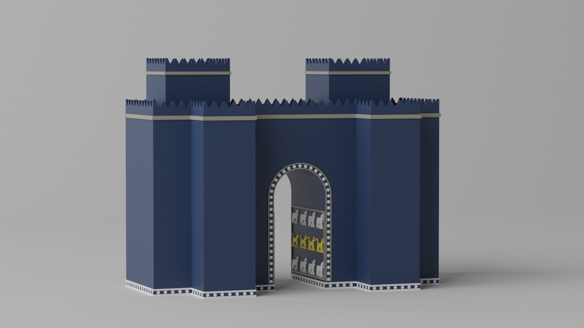 Cartoon Ishtar Gate Babylon Iraq 3D Model - TurboSquid 2138230
