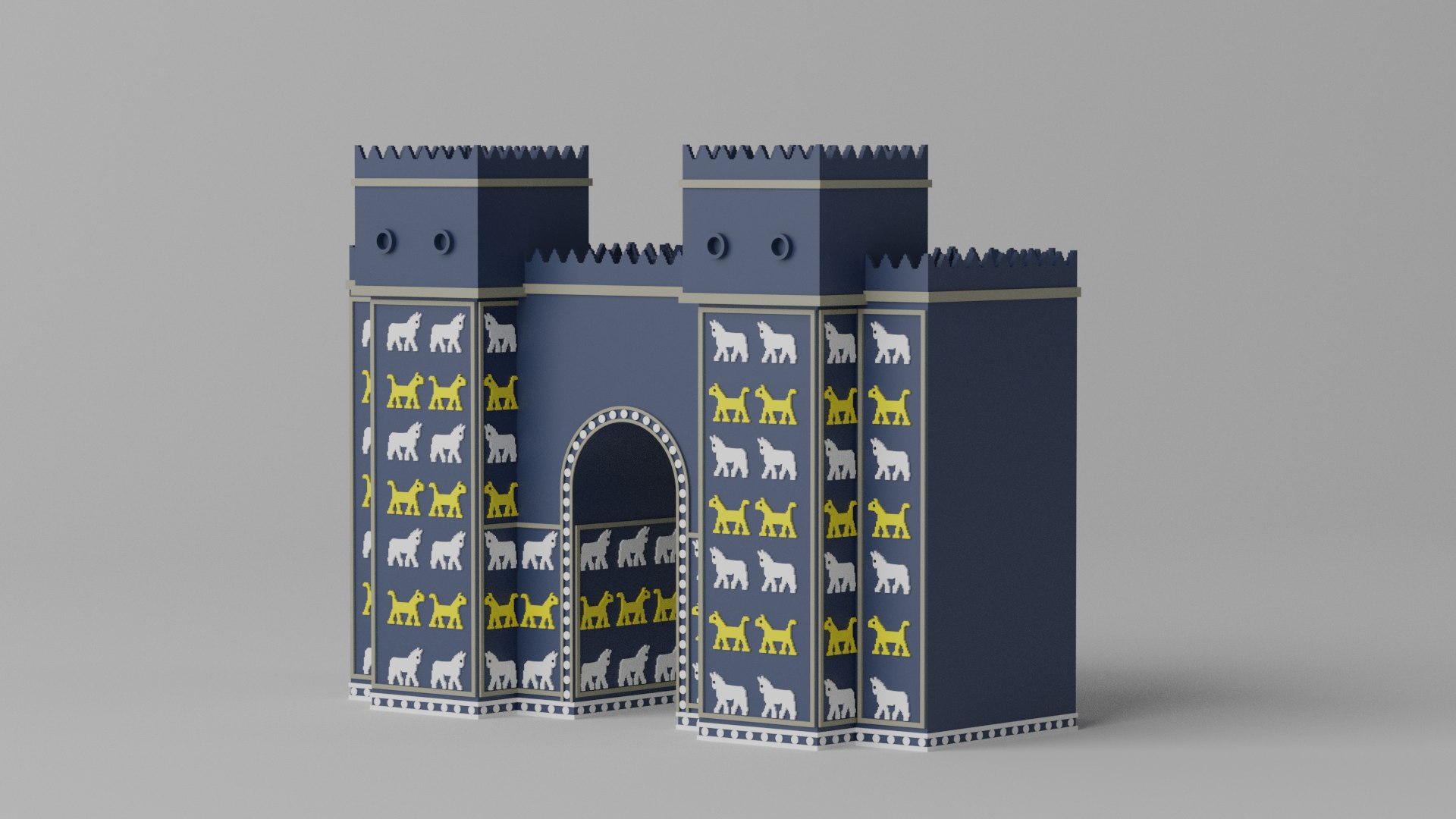 Cartoon Ishtar Gate Babylon Iraq 3D Model - TurboSquid 2138230