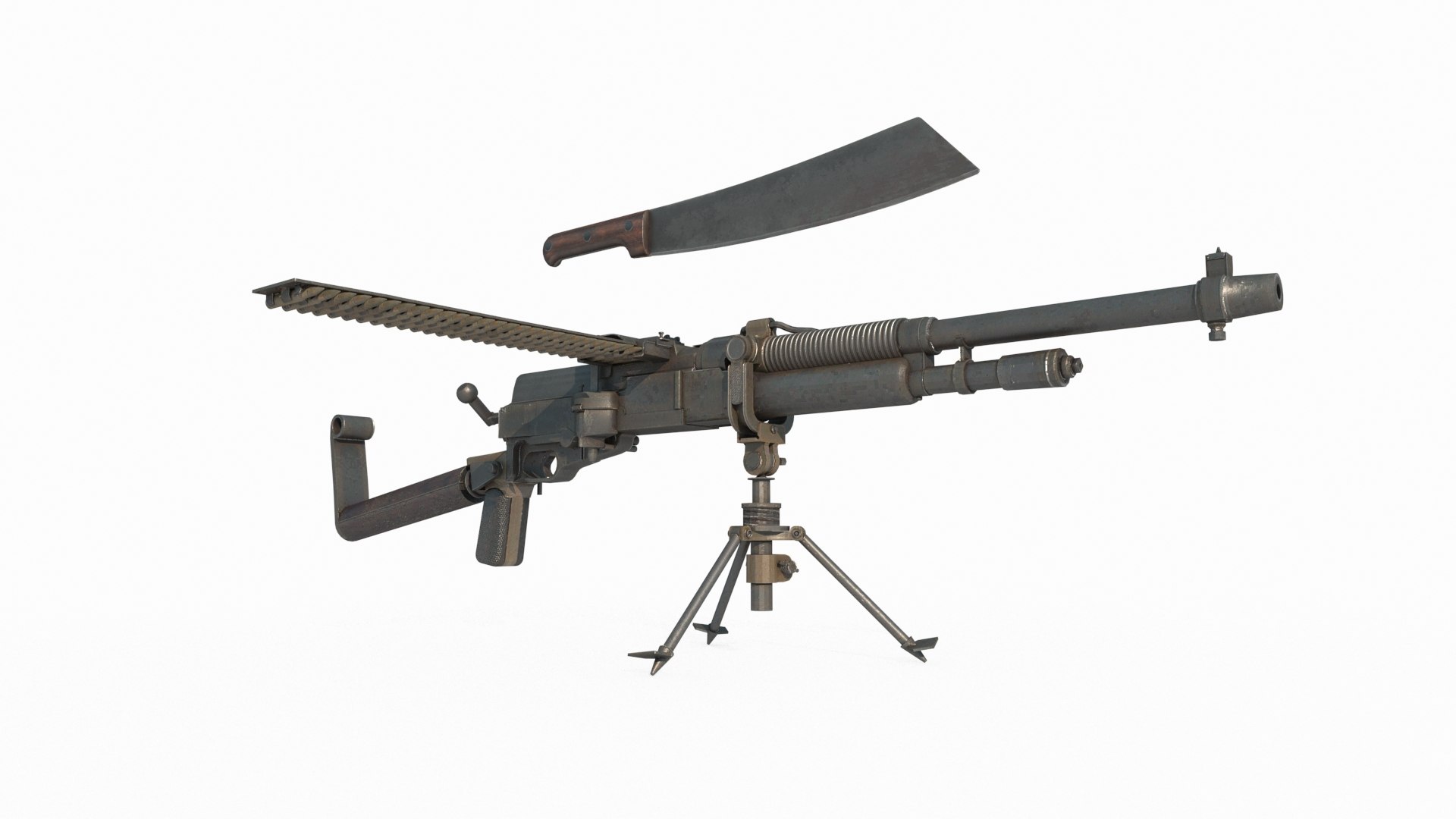 Old Style Heavy Machine Gun Machete Model - TurboSquid 2193437