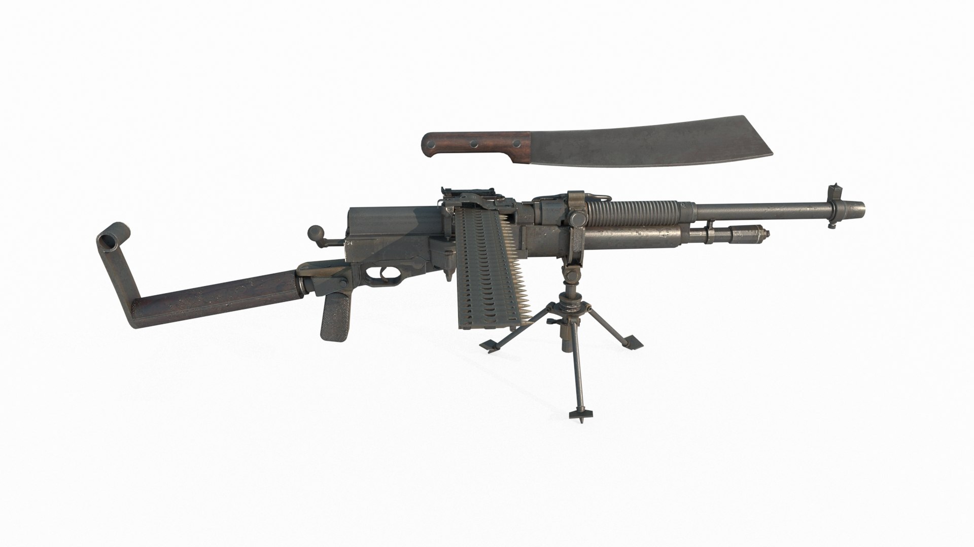 Old Style Heavy Machine Gun Machete Model - TurboSquid 2193437