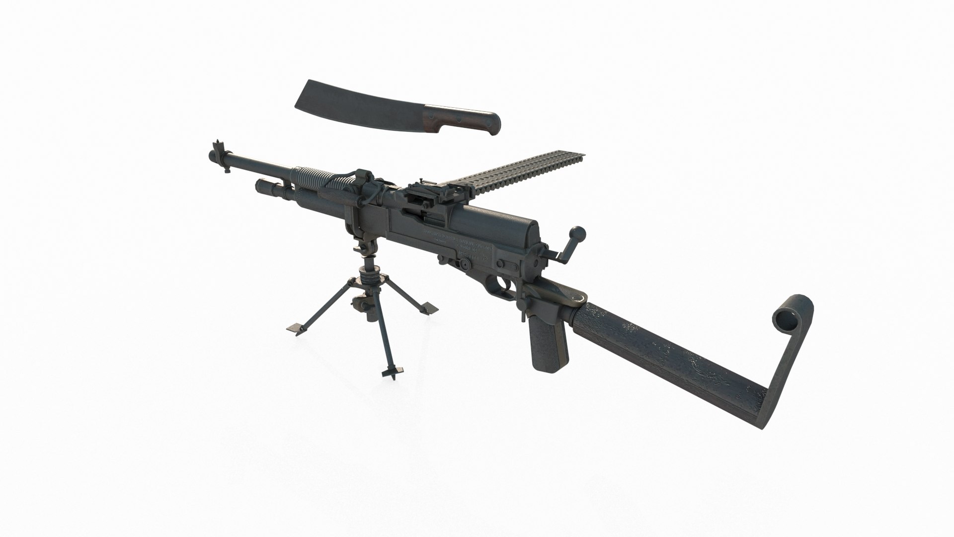 Old Style Heavy Machine Gun Machete Model - TurboSquid 2193437