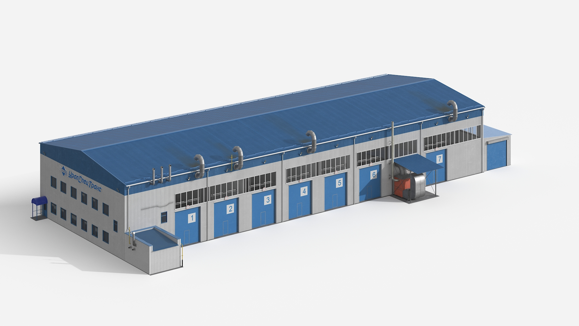 Freight Terminal Loading Area UralSpetsTrans Rigged 3D Model ...