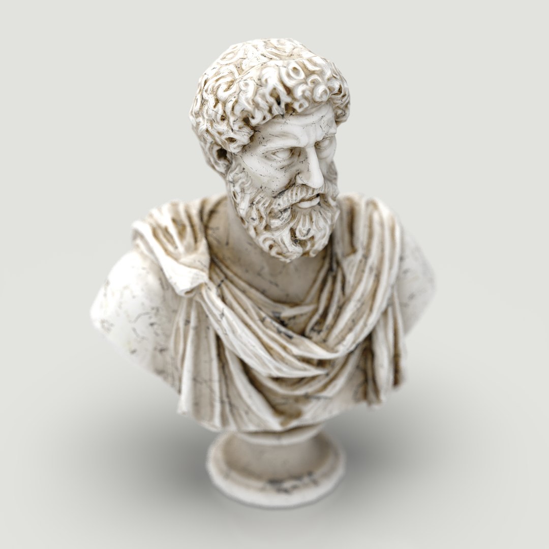 Bust Of Marcus Aurelius Low Poly Game Ready UHD STL 3D Print Ready 4K ...