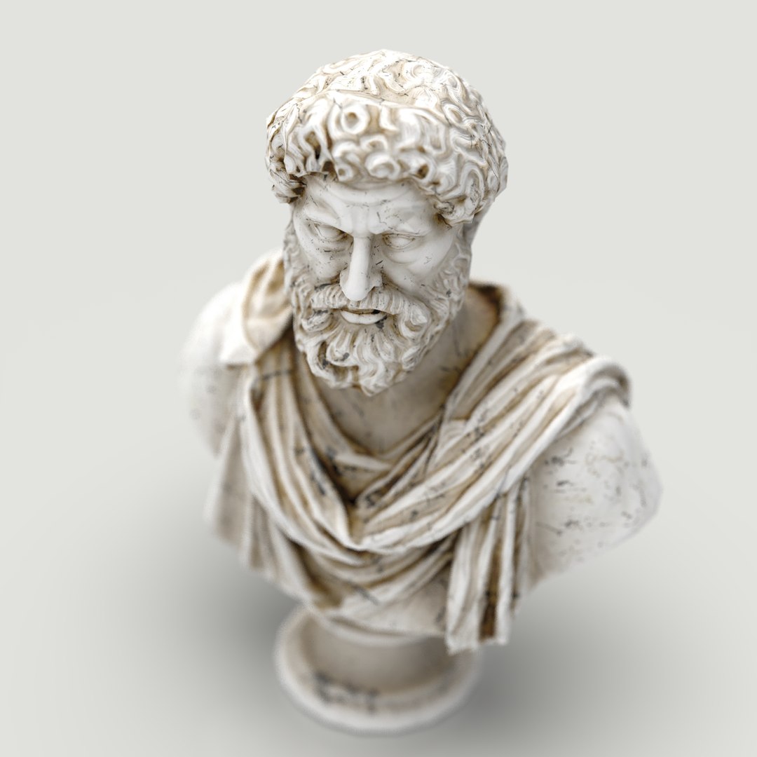 Bust Of Marcus Aurelius Low Poly Game Ready UHD STL 3D Print Ready 4K ...