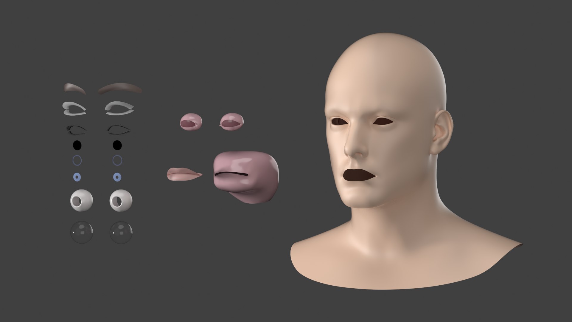 3D model Natural Male Head 01 Generic Mesh - TurboSquid 1836003