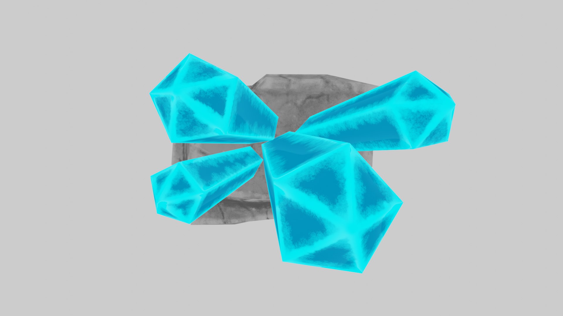 Blue Stylized Rock Crystal Cluster Version 1 model - TurboSquid 2119366