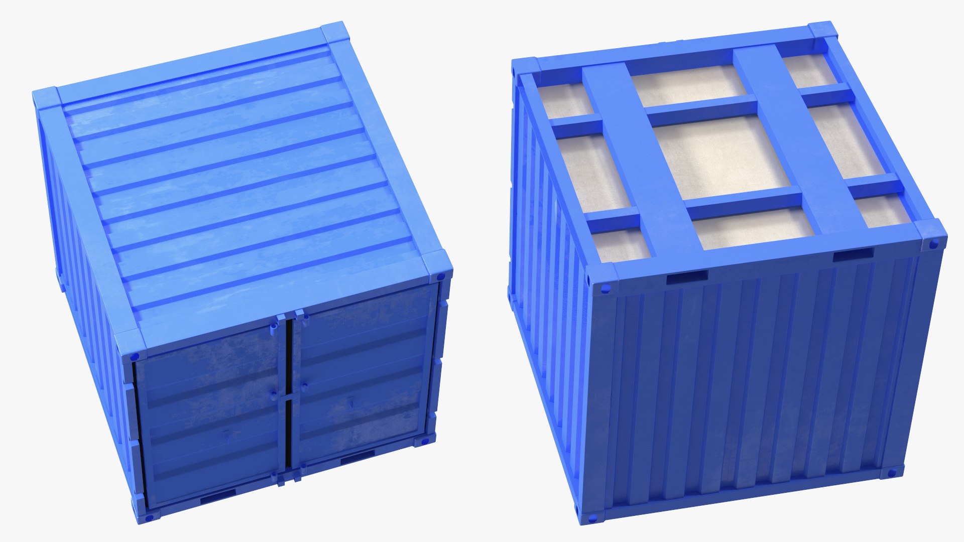 8ft Shipping Container Blue 3D - TurboSquid 2147248