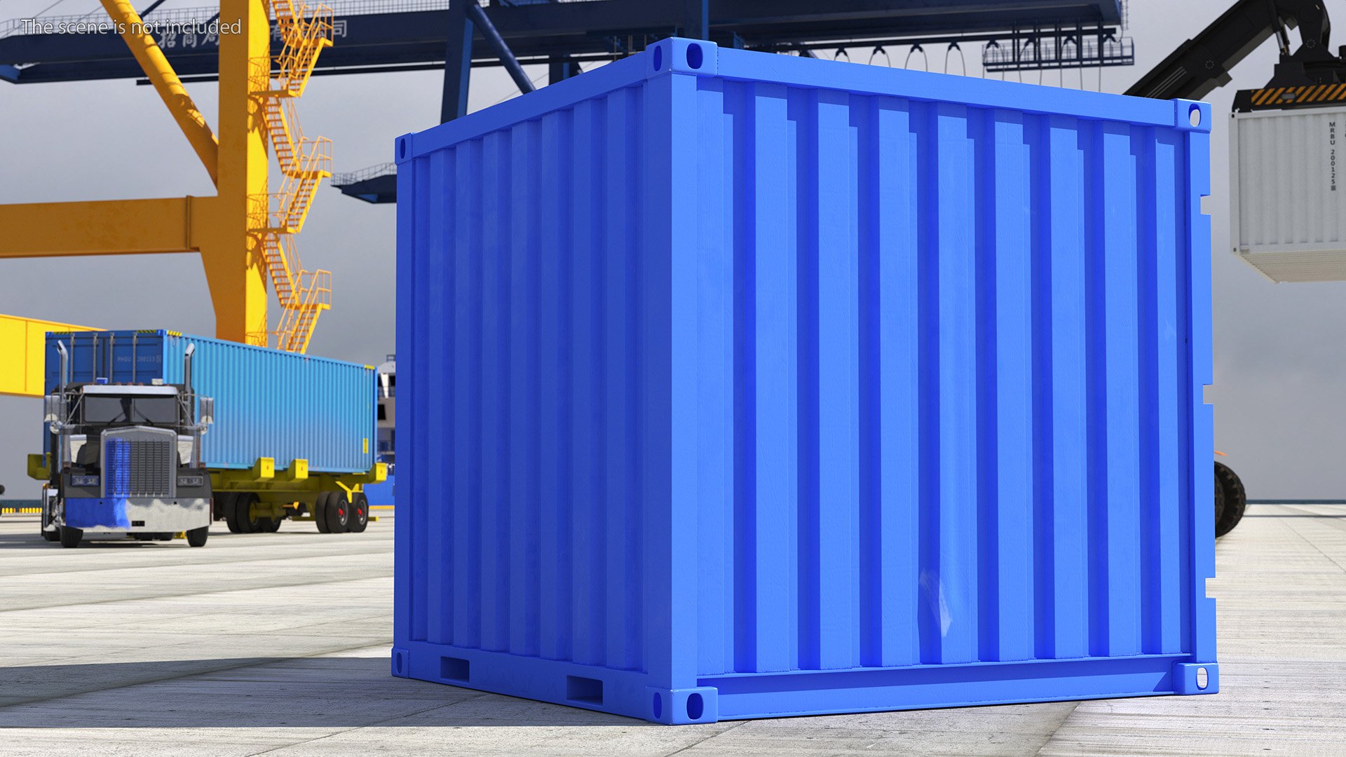 8ft Shipping Container Blue 3D - TurboSquid 2147248