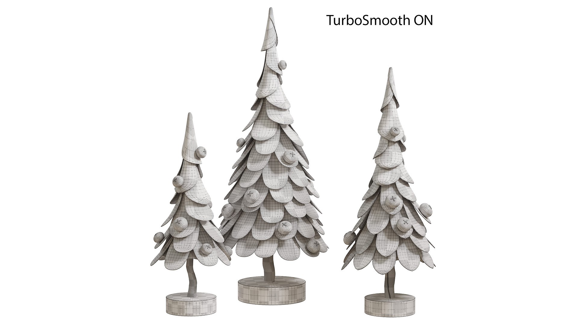 3D Craft Christmas Trees Set Model - TurboSquid 2149090