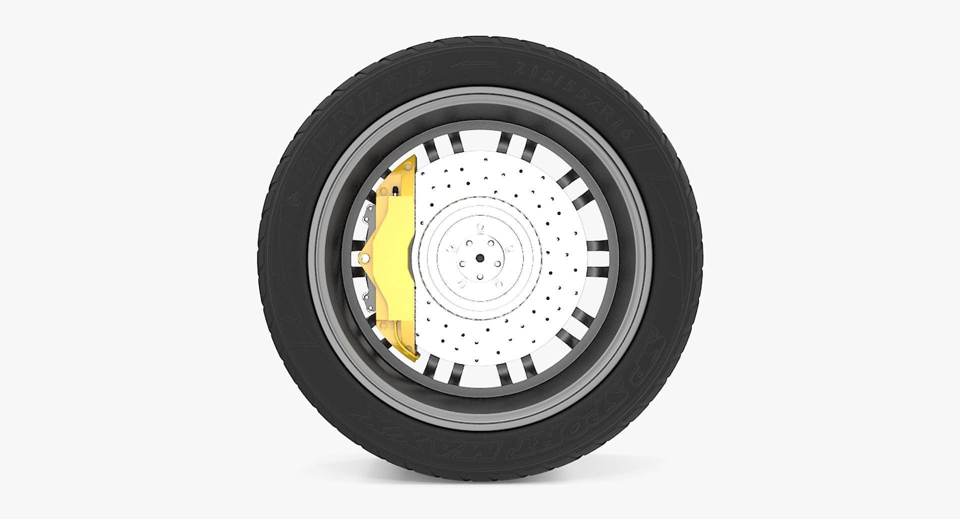 strike graphite disk car wheel 3d model