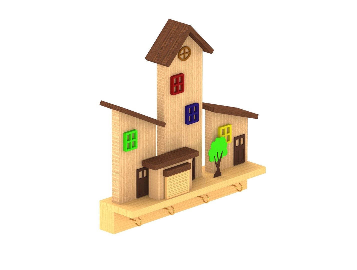 3D Wall-mounted Key Holder Design Model - TurboSquid 2348316