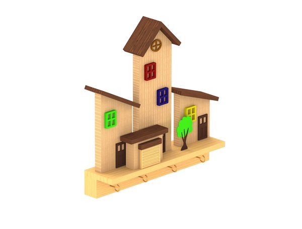 modelo 3d Diseño de portallaves para montaje en pared - TurboSquid 2348316