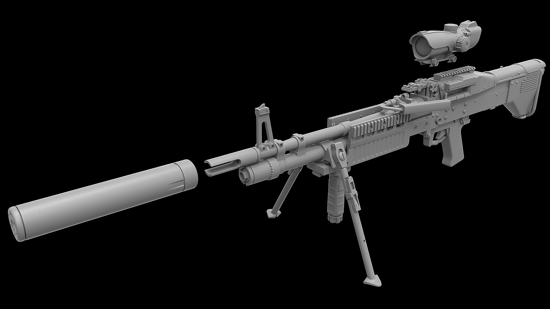 M60E4 3D Model - TurboSquid 1966604