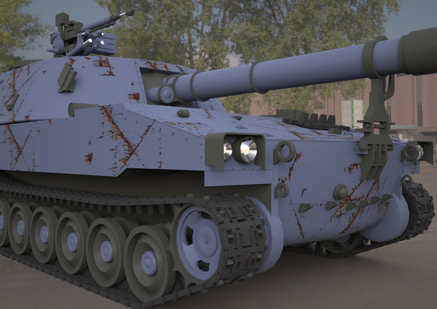 3D M109 Howitzer 155mm Tank Model - TurboSquid 2065643