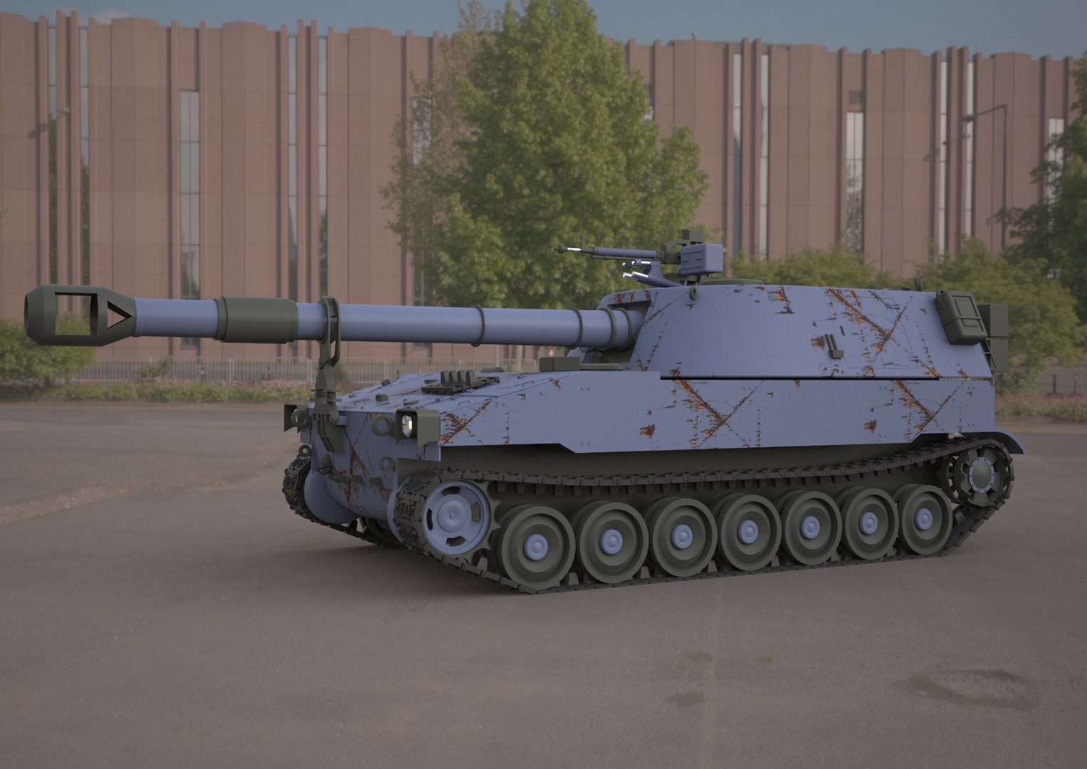 3D M109 Howitzer 155mm Tank Model - TurboSquid 2065643