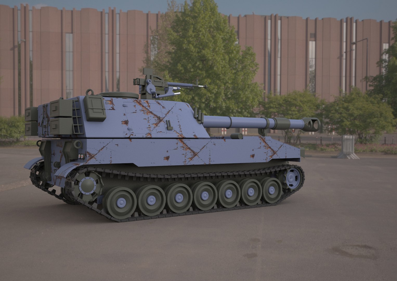 3D M109 Howitzer 155mm Tank Model - TurboSquid 2065643