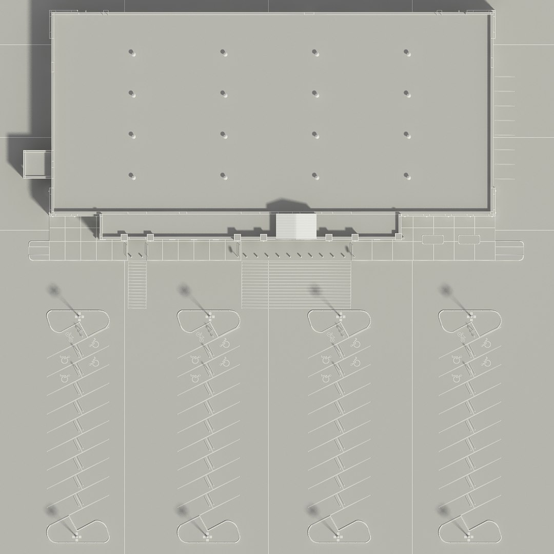 3D Retail Store Building - No Textures Model - TurboSquid 1970206