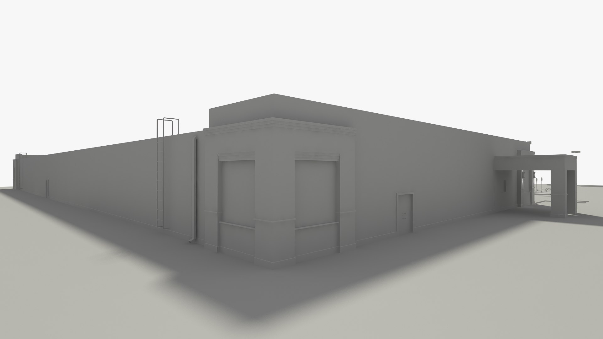3D Retail Store Building - No Textures Model - TurboSquid 1970206