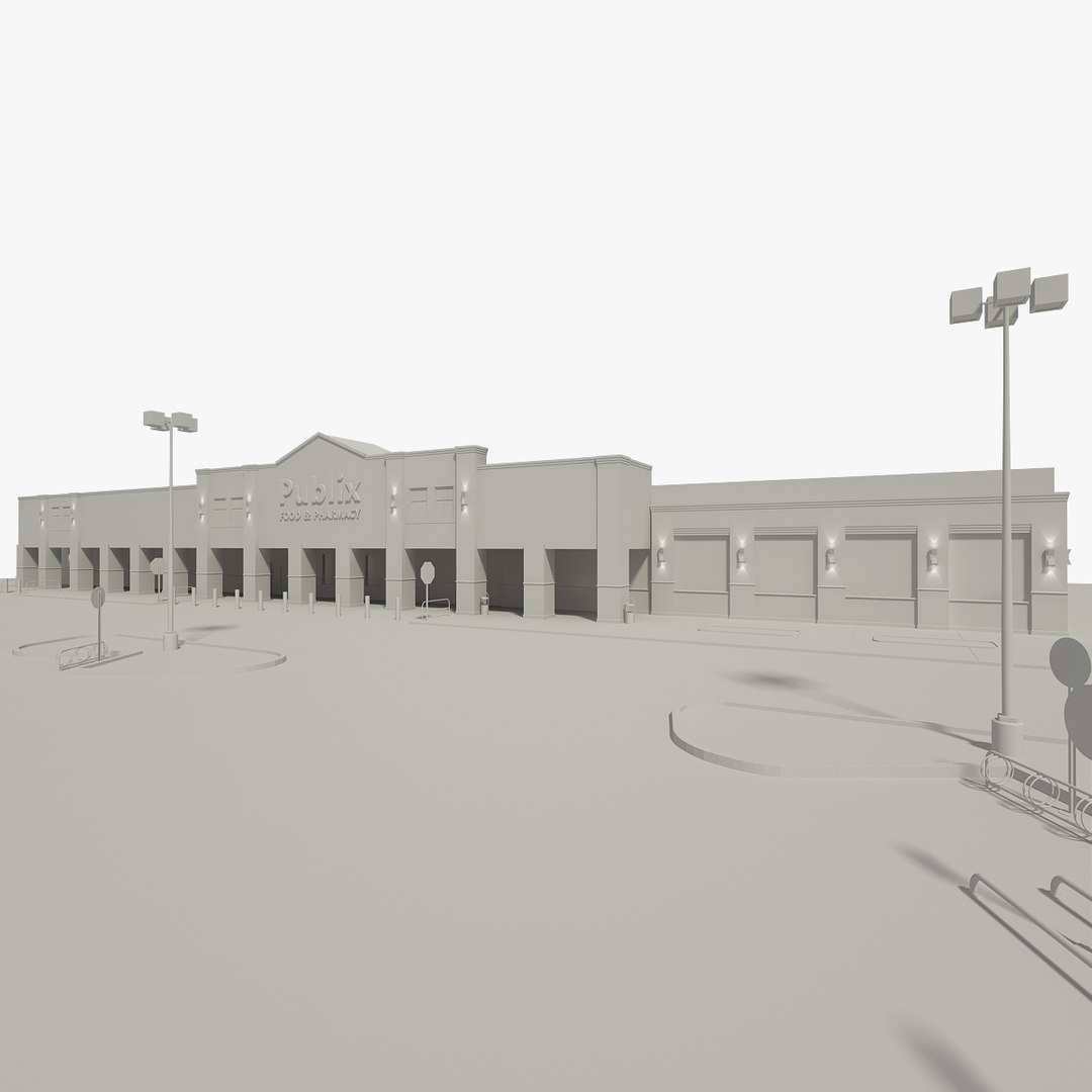 3D Retail Store Building - No Textures Model - TurboSquid 1970206
