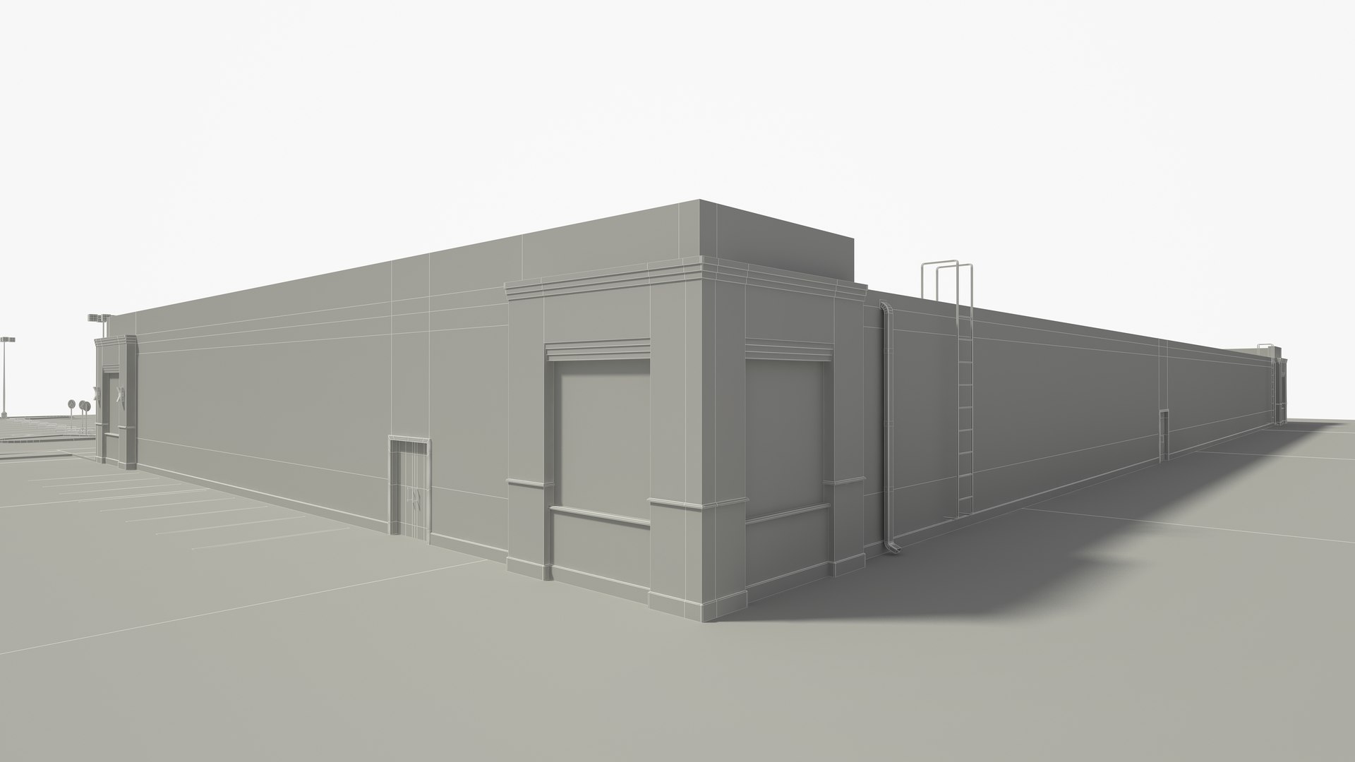3D Retail Store Building - No Textures Model - TurboSquid 1970206
