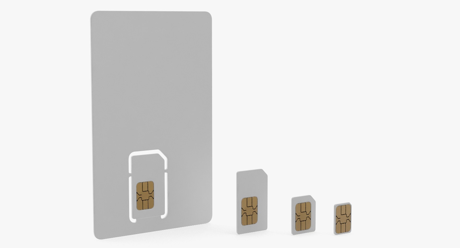 Different Sizes Sim Cards 3D Model - TurboSquid 1329101