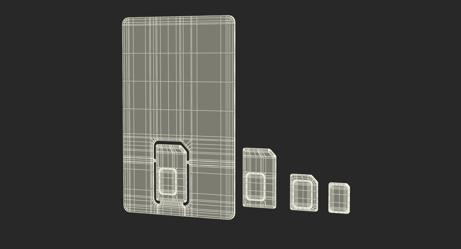 Different Sizes Sim Cards 3D Model - TurboSquid 1329101