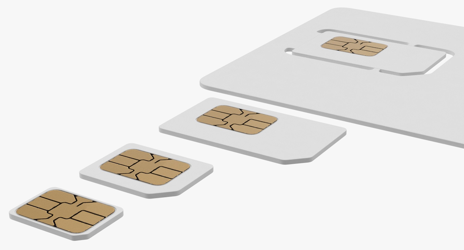 Different Sizes Sim Cards 3D Model - TurboSquid 1329101