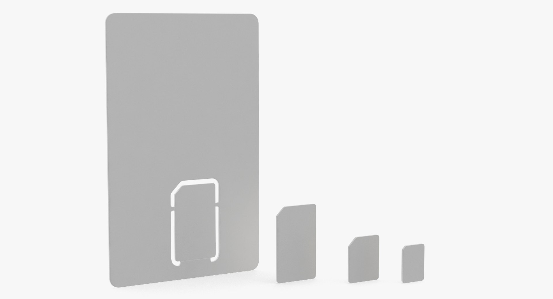 Different Sizes Sim Cards 3D Model - TurboSquid 1329101