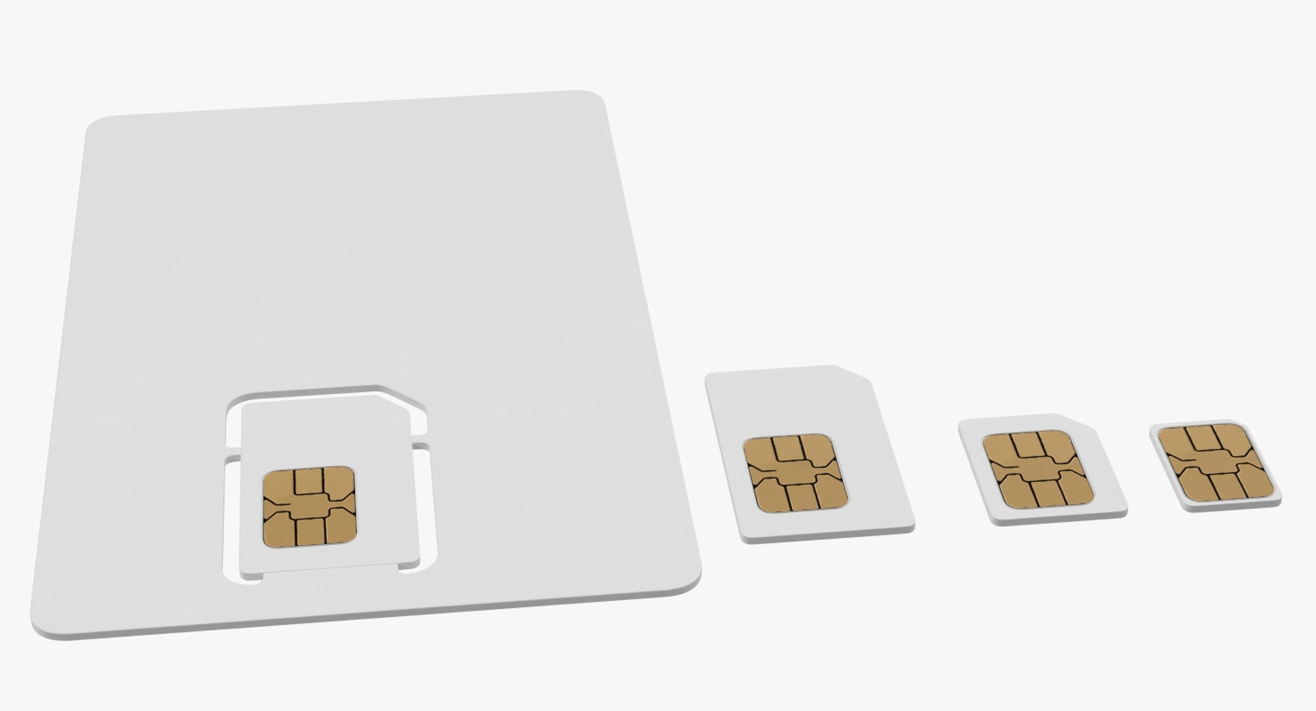 Different Sizes Sim Cards 3D Model - TurboSquid 1329101