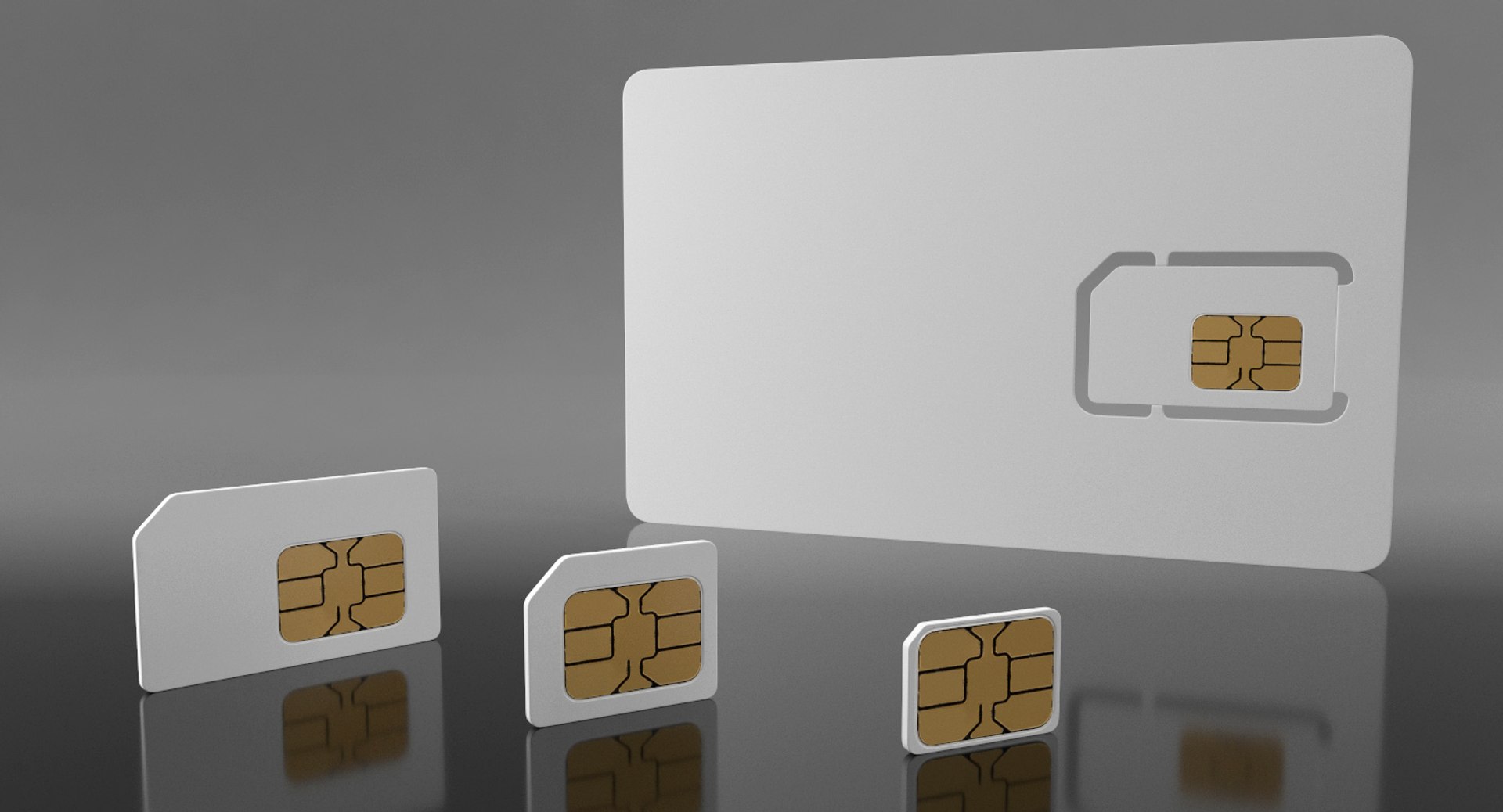 Different Sizes Sim Cards 3D Model - TurboSquid 1329101
