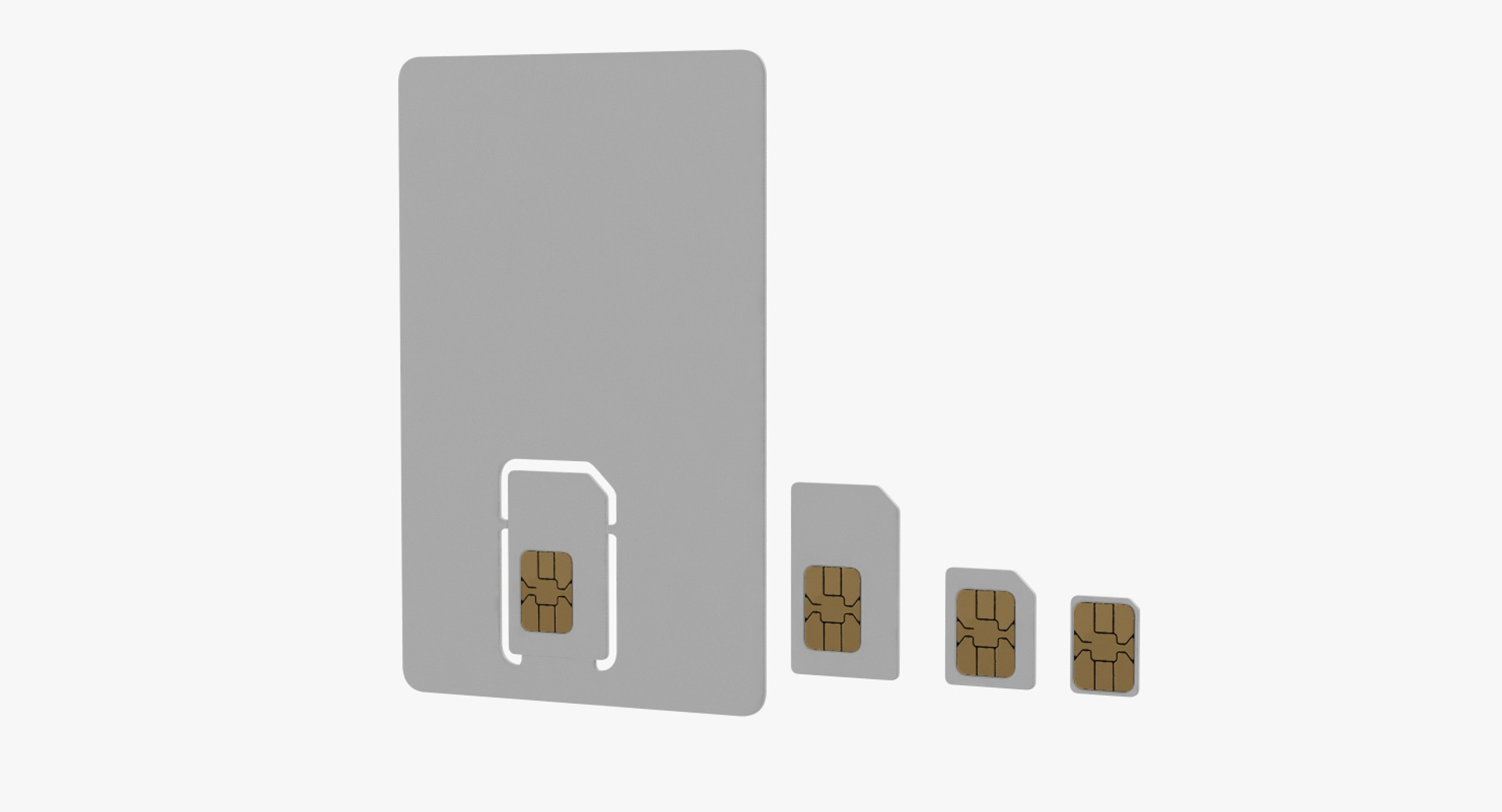 Different Sizes Sim Cards 3D Model - TurboSquid 1329101