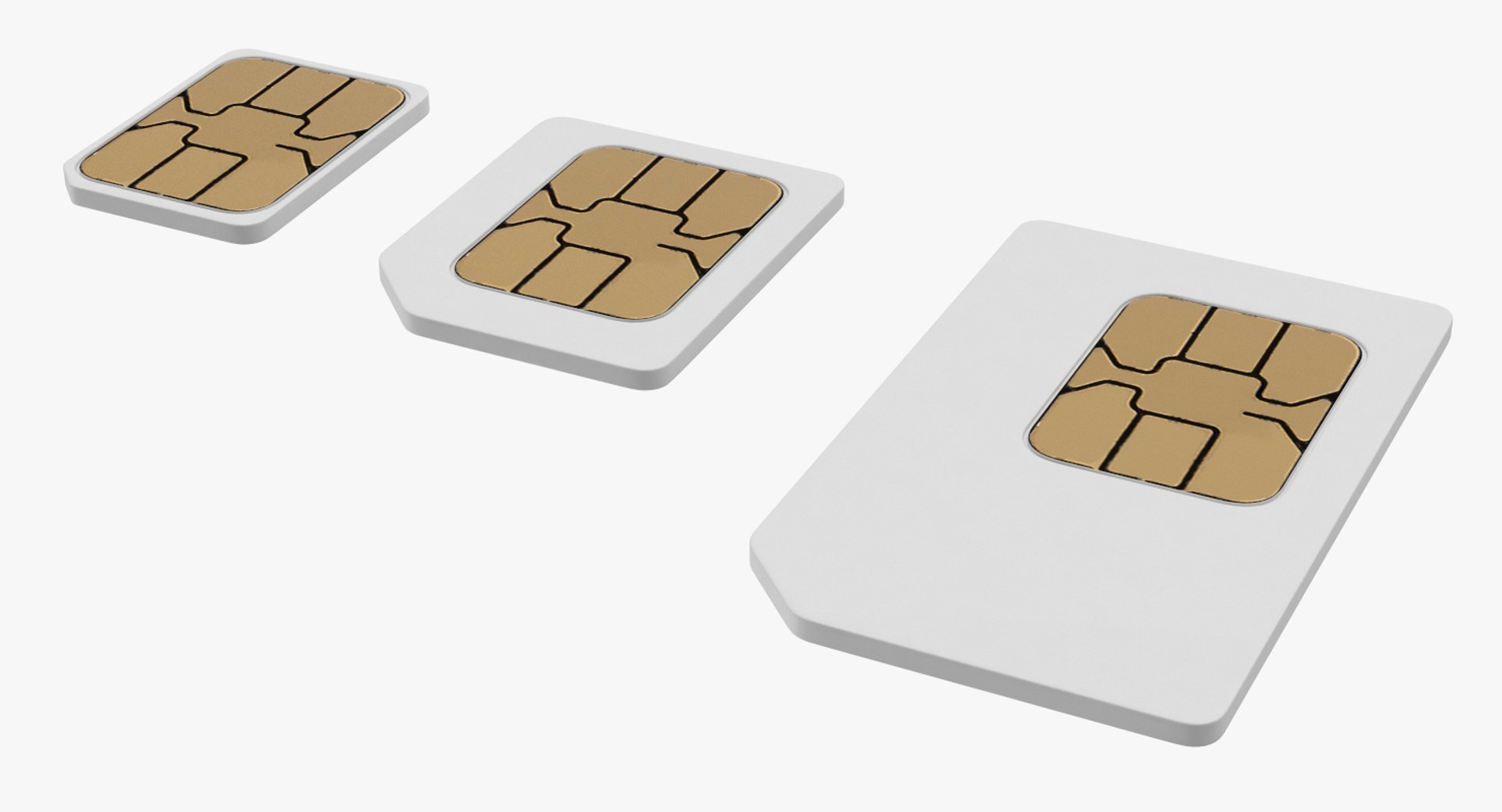 Different Sizes Sim Cards 3D Model - TurboSquid 1329101