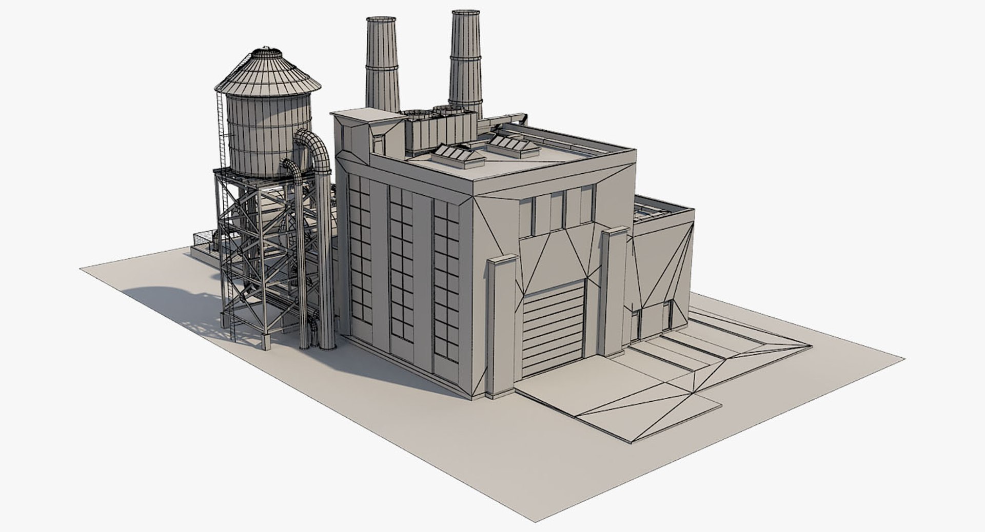 Factory Building Model - TurboSquid 1211140