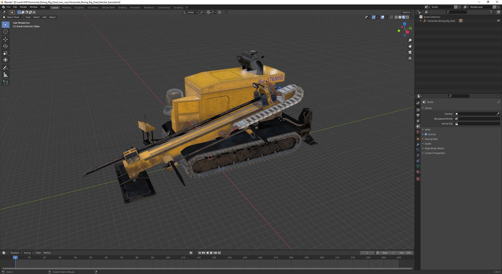 3D Horizontal Boring Rig Used - TurboSquid 2302627