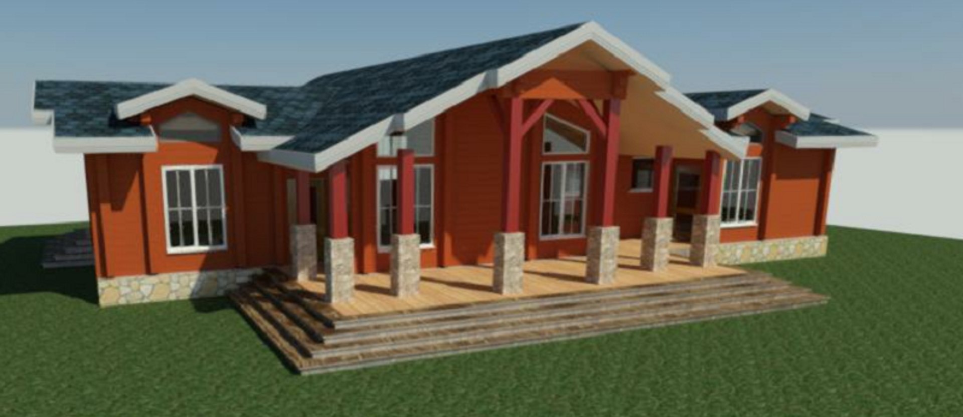 3d Model Revit Wood Beam House
